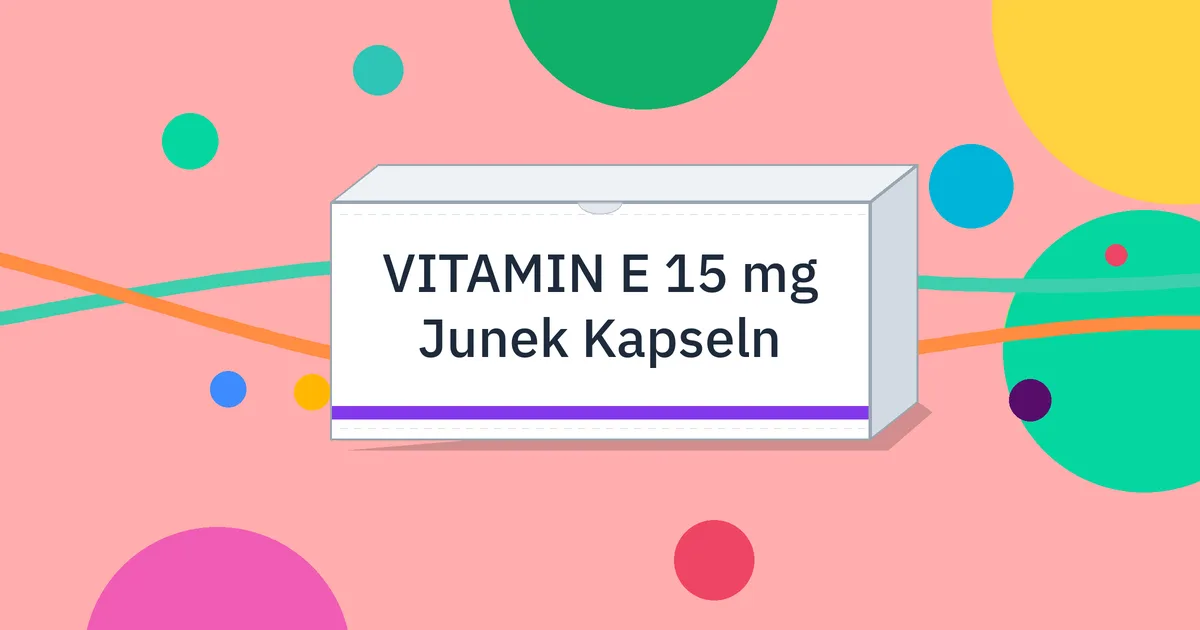 Symbolbild: Packung mit der Aufschrift VITAMIN E 15 mg Junek Kapseln (PZN 00131506) – Verfügbarkeit und Bezug in Apotheken in Frankfurt am Main