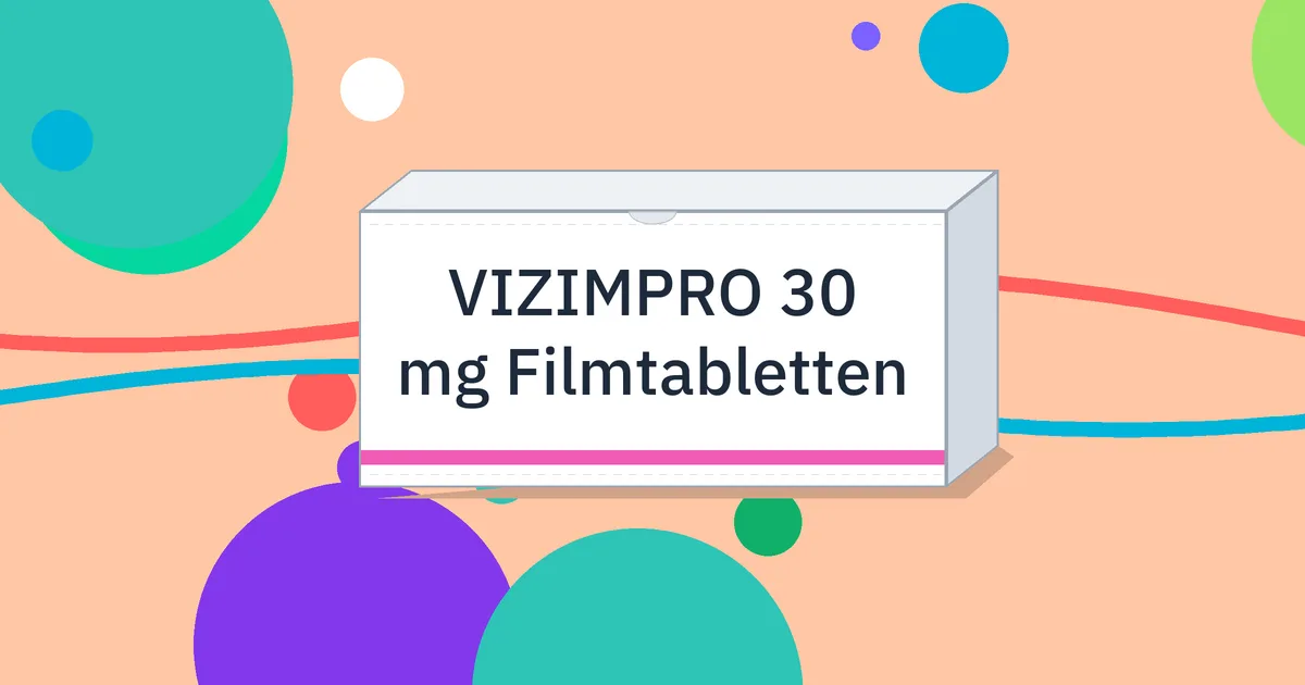 Symbolbild: Packung mit der Aufschrift VIZIMPRO 30 mg Filmtabletten (PZN 14218607) – Verfügbarkeit und Bezug in Apotheken in Frankfurt am Main