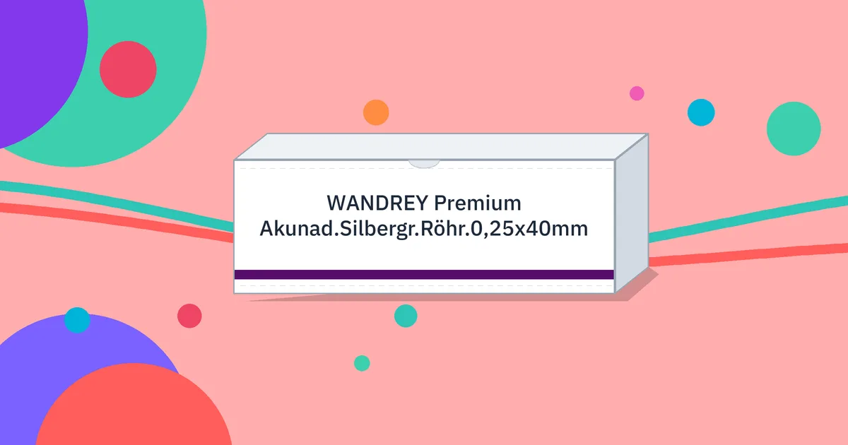Symbolbild: Packung mit der Aufschrift WANDREY Premium Akunad.Silbergr.Röhr.0,25x40mm (PZN 01072059) – Verfügbarkeit und Bezug in Apotheken in Frankfurt am Main