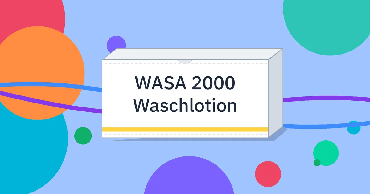 Symbolbild: Packung mit der Aufschrift WASA 2000 Waschlotion (PZN 00948963) – Verfügbarkeit und Bezug in Apotheken in Frankfurt am Main
