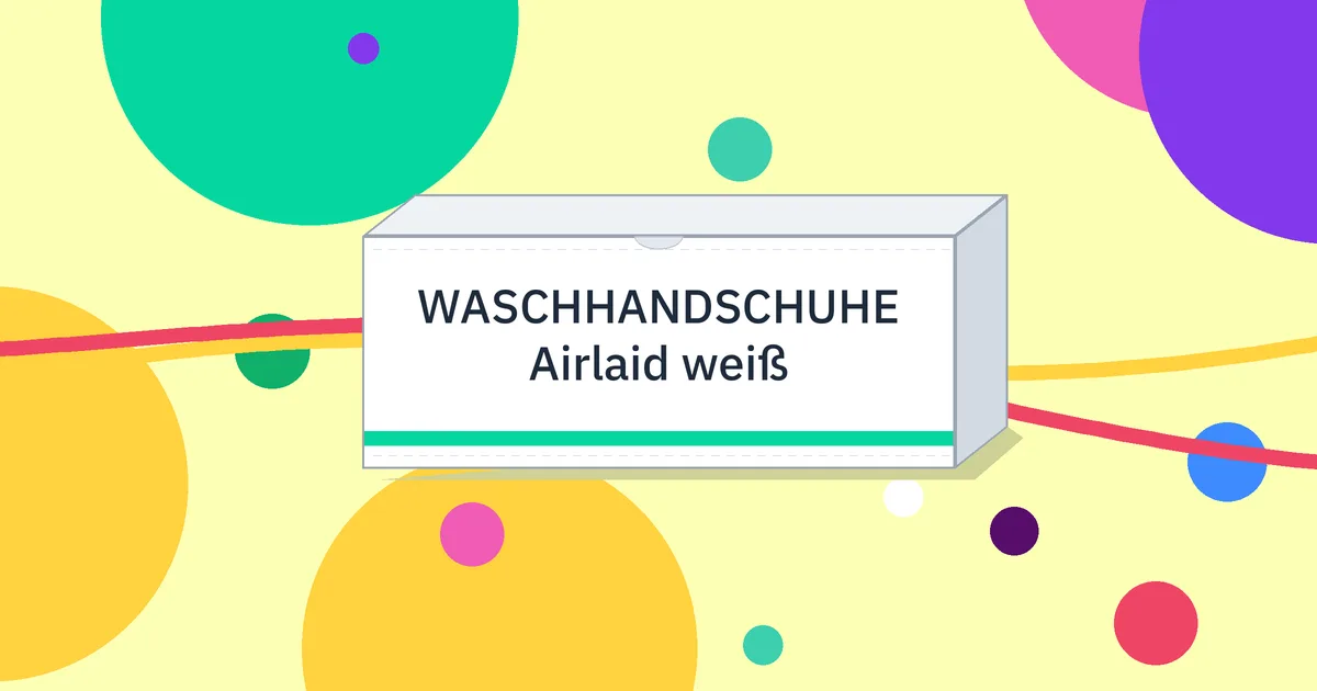 Symbolbild: Packung mit der Aufschrift WASCHHANDSCHUHE Airlaid weiß (PZN 15294355) – Verfügbarkeit und Bezug in Apotheken in Frankfurt am Main