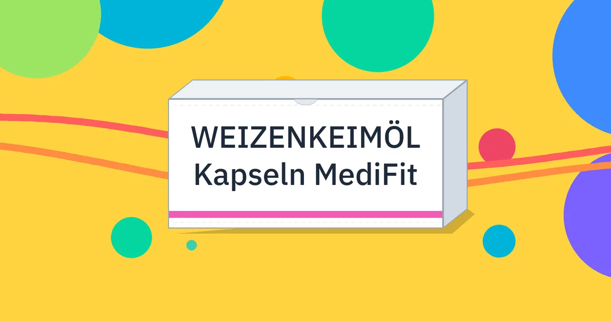 Symbolbild: Packung mit der Aufschrift WEIZENKEIMÖL Kapseln MediFit (PZN 11293086) – Verfügbarkeit und Bezug in Apotheken in Frankfurt am Main
