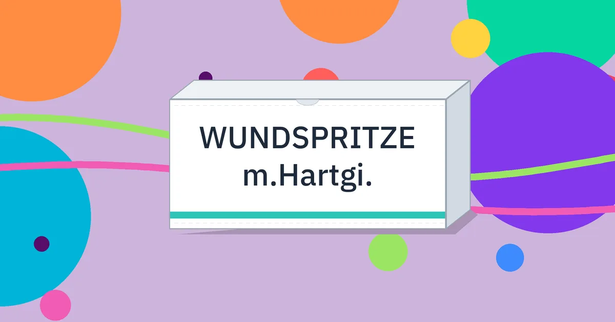 Symbolbild: Packung mit der Aufschrift WUNDSPRITZE m.Hartgi. (PZN 01741193) – Verfügbarkeit und Bezug in Apotheken in Frankfurt am Main