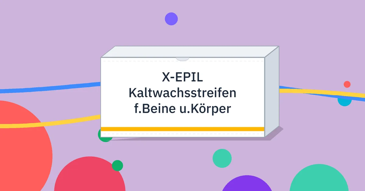 Symbolbild: Packung mit der Aufschrift X-EPIL Kaltwachsstreifen f.Beine u.Körper (PZN 08521448) – Verfügbarkeit und Bezug in Apotheken in Frankfurt am Main