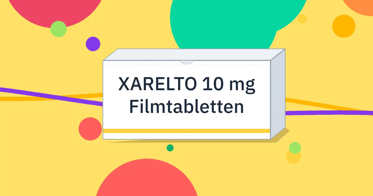 Symbolbild: Packung mit der Aufschrift XARELTO 10 mg Filmtabletten (PZN 19430105) – Verfügbarkeit und Bezug in Apotheken in Frankfurt am Main