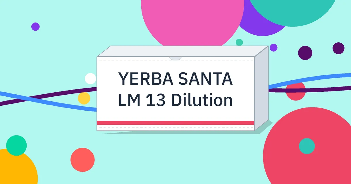 Symbolbild: Packung mit der Aufschrift YERBA SANTA LM 13 Dilution (PZN 13285139) – Verfügbarkeit und Bezug in Apotheken in Frankfurt am Main
