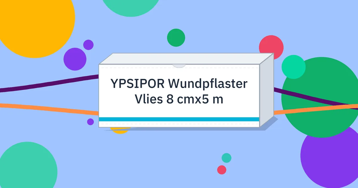 Symbolbild: Packung mit der Aufschrift YPSIPOR Wundpflaster Vlies 8 cmx5 m (PZN 20365034) – Verfügbarkeit und Bezug in Apotheken in Frankfurt am Main