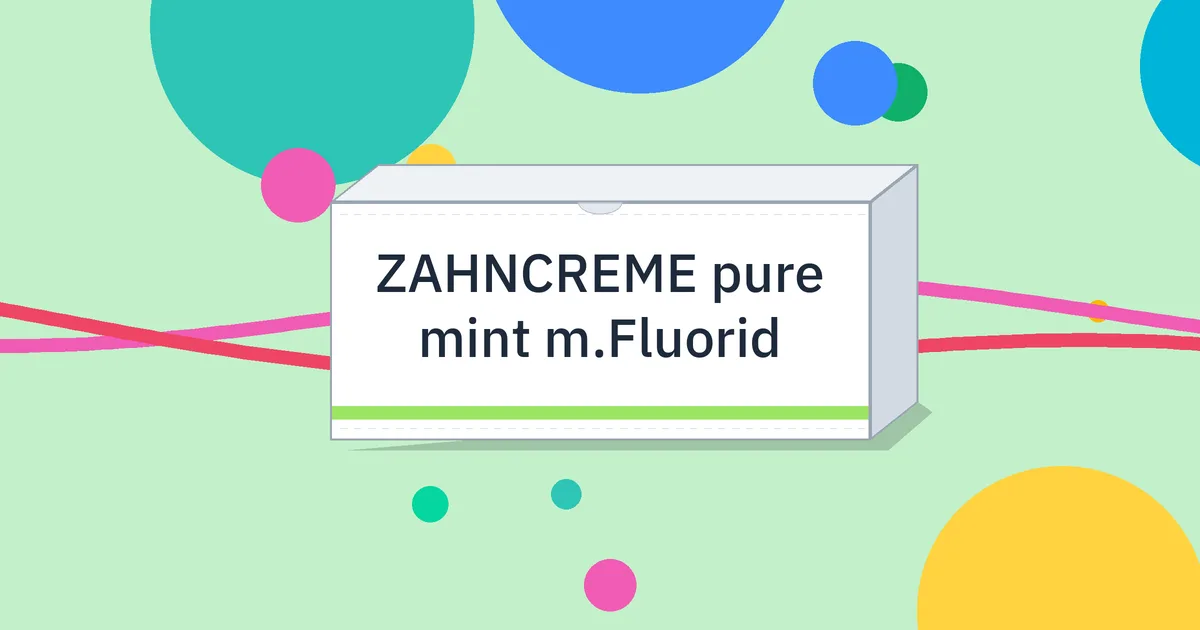 Symbolbild: Packung mit der Aufschrift ZAHNCREME pure mint m.Fluorid (PZN 16794077) – Verfügbarkeit und Bezug in Apotheken in Frankfurt am Main