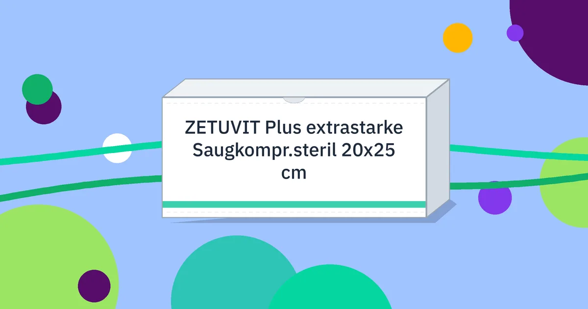 Symbolbild: Packung mit der Aufschrift ZETUVIT Plus extrastarke Saugkompr.steril 20x25 cm (PZN 17380969) – Verfügbarkeit und Bezug in Apotheken in Frankfurt am Main