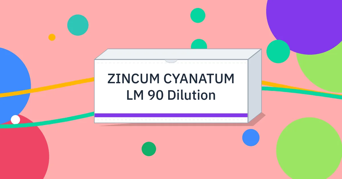 Symbolbild: Packung mit der Aufschrift ZINCUM CYANATUM LM 90 Dilution (PZN 13292814) – Verfügbarkeit und Bezug in Apotheken in Frankfurt am Main