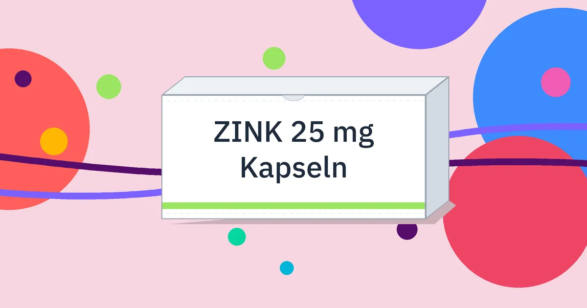 Symbolbild: Packung mit der Aufschrift ZINK 25 mg Kapseln (PZN 19647520) – Verfügbarkeit und Bezug in Apotheken in Frankfurt am Main