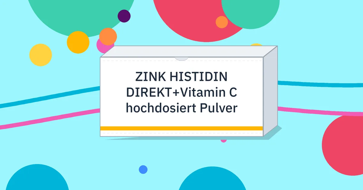 Symbolbild: Packung mit der Aufschrift ZINK HISTIDIN DIREKT+Vitamin C hochdosiert Pulver (PZN 15994495) – Verfügbarkeit und Bezug in Apotheken in Frankfurt am Main