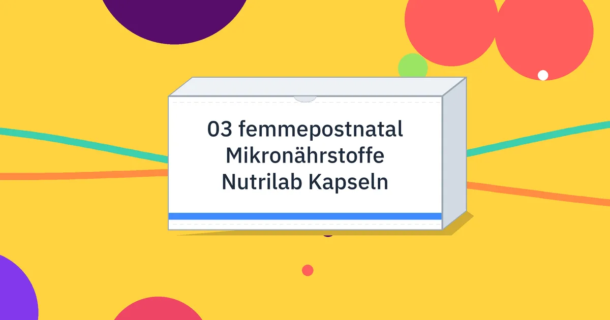 Symbolbild: Packung mit der Aufschrift 03 femmepostnatal Mikronährstoffe Nutrilab Kapseln (PZN 20020128) – Verfügbarkeit und Bezug in Apotheken in Frankfurt am Main