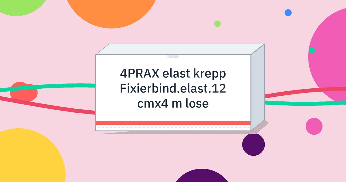 Symbolbild: Packung mit der Aufschrift 4PRAX elast krepp Fixierbind.elast.12 cmx4 m lose (PZN 20230162) – Verfügbarkeit und Bezug in Apotheken in Frankfurt am Main