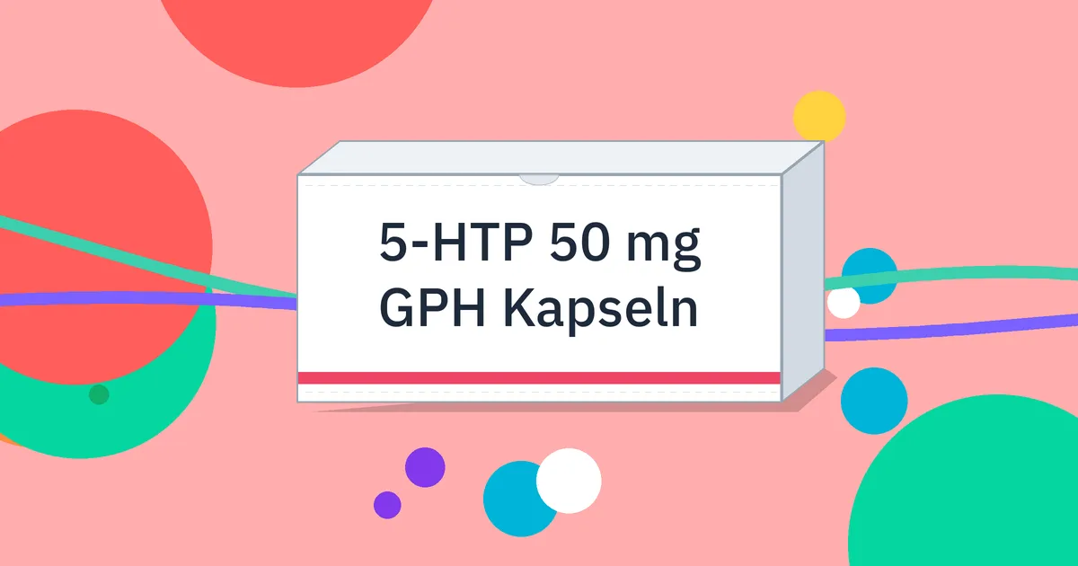 Symbolbild: Packung mit der Aufschrift 5-HTP 50 mg GPH Kapseln (PZN 09377812) – Verfügbarkeit und Bezug in Apotheken in Frankfurt am Main