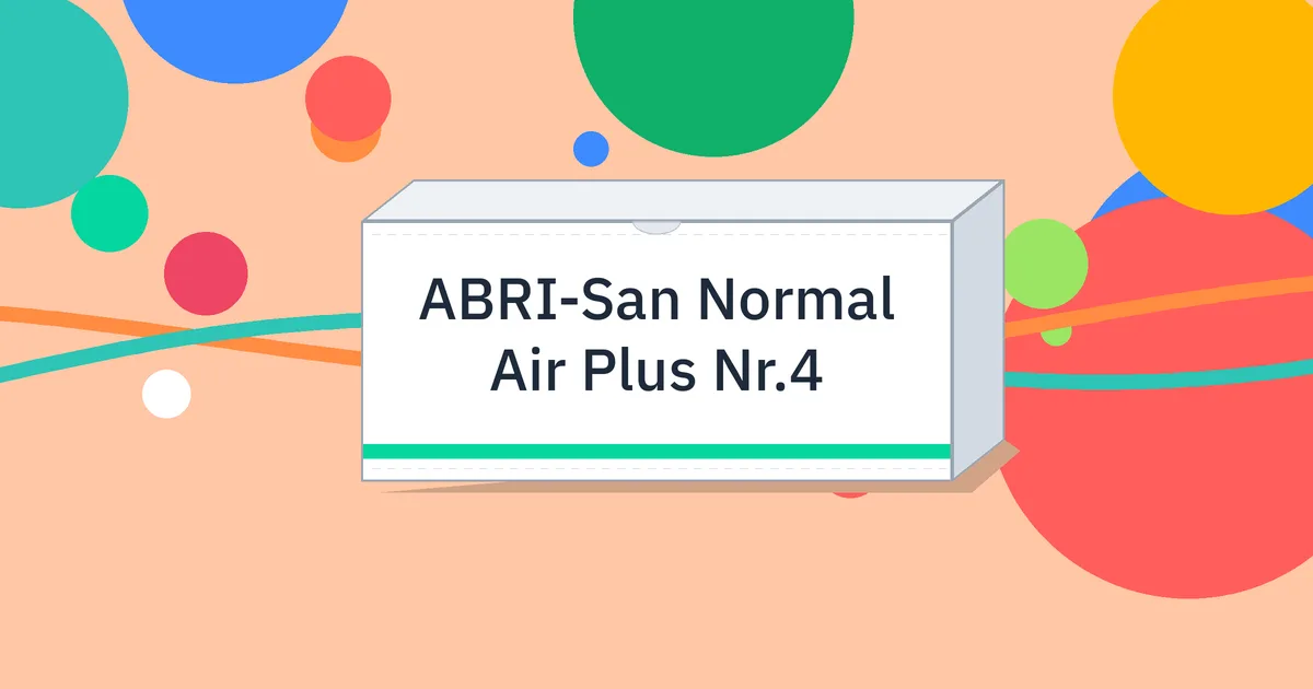 Symbolbild: Packung mit der Aufschrift ABRI-San Normal Air Plus Nr.4 (PZN 02806262) – Verfügbarkeit und Bezug in Apotheken in Frankfurt am Main