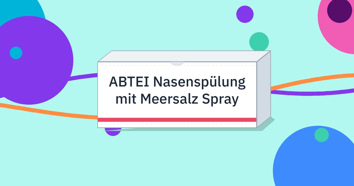 Symbolbild: Packung mit der Aufschrift ABTEI Nasenspülung mit Meersalz Spray (PZN 15397405) – Verfügbarkeit und Bezug in Apotheken in Frankfurt am Main