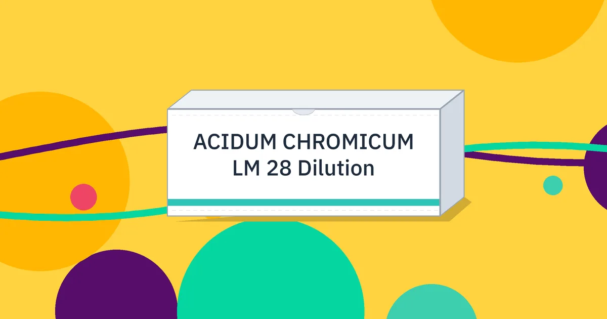 Symbolbild: Packung mit der Aufschrift ACIDUM CHROMICUM LM 28 Dilution (PZN 13272958) – Verfügbarkeit und Bezug in Apotheken in Frankfurt am Main