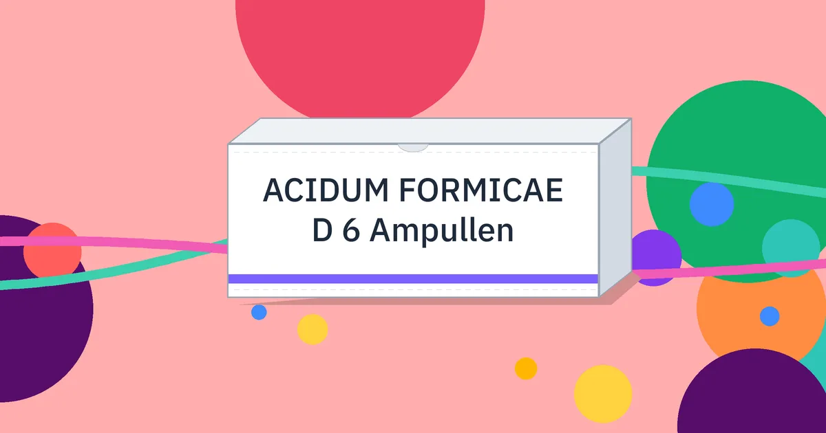 Symbolbild: Packung mit der Aufschrift ACIDUM FORMICAE D 6 Ampullen (PZN 07000397) – Verfügbarkeit und Bezug in Apotheken in Frankfurt am Main