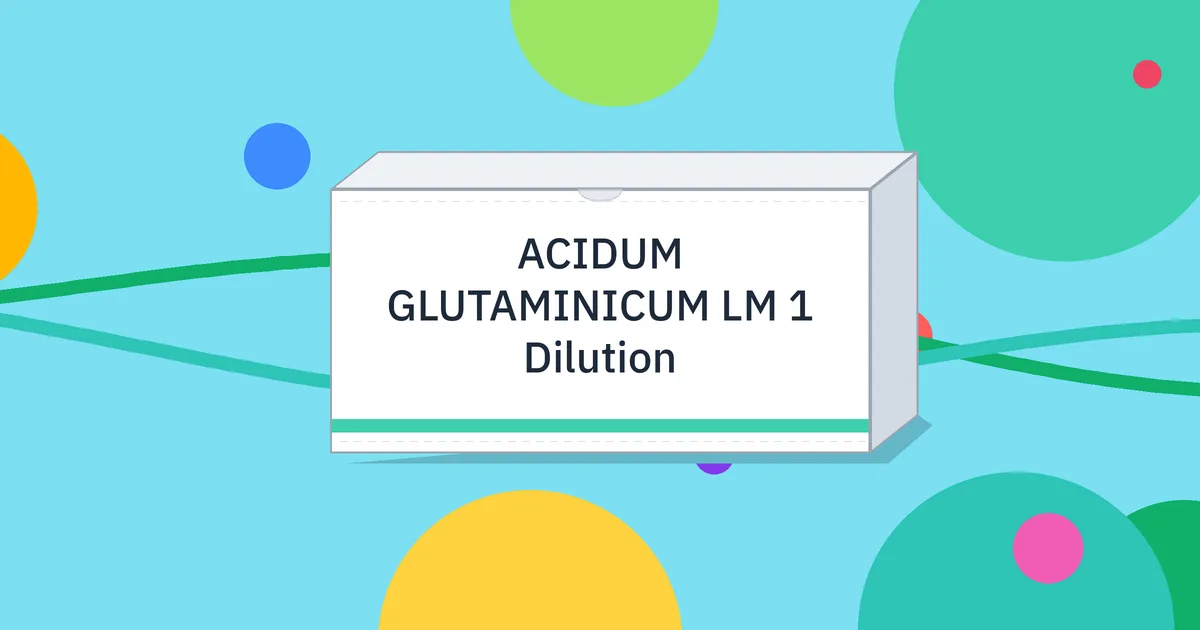 Symbolbild: Packung mit der Aufschrift ACIDUM GLUTAMINICUM LM 1 Dilution (PZN 13276235) – Verfügbarkeit und Bezug in Apotheken in Frankfurt am Main