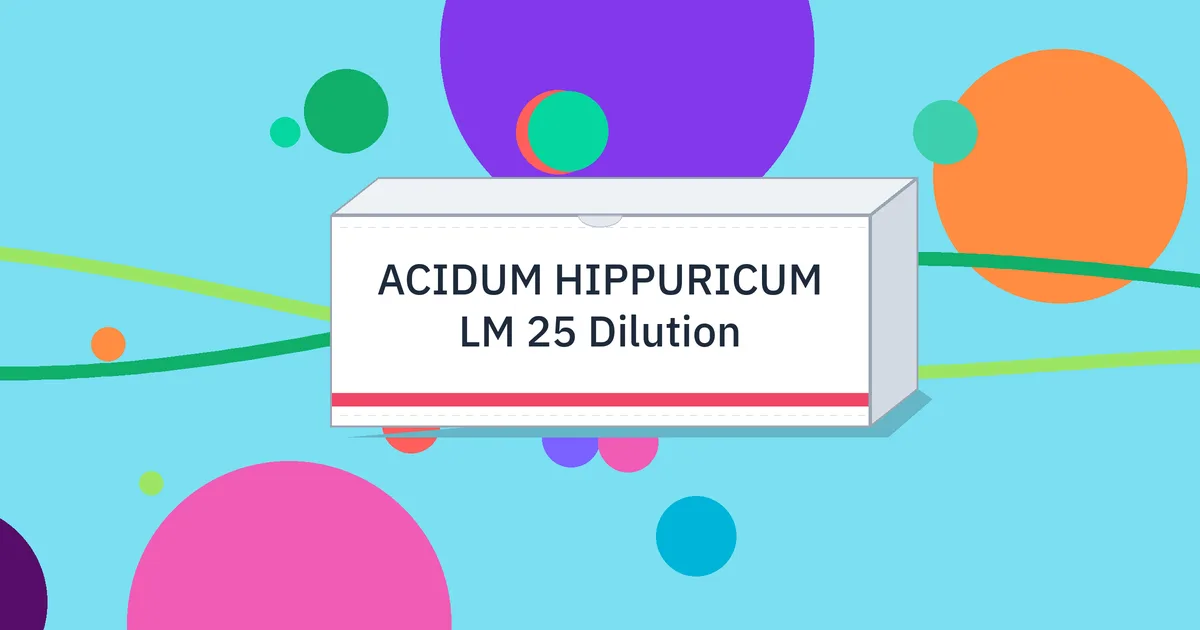 Symbolbild: Packung mit der Aufschrift ACIDUM HIPPURICUM LM 25 Dilution (PZN 13277683) – Verfügbarkeit und Bezug in Apotheken in Frankfurt am Main