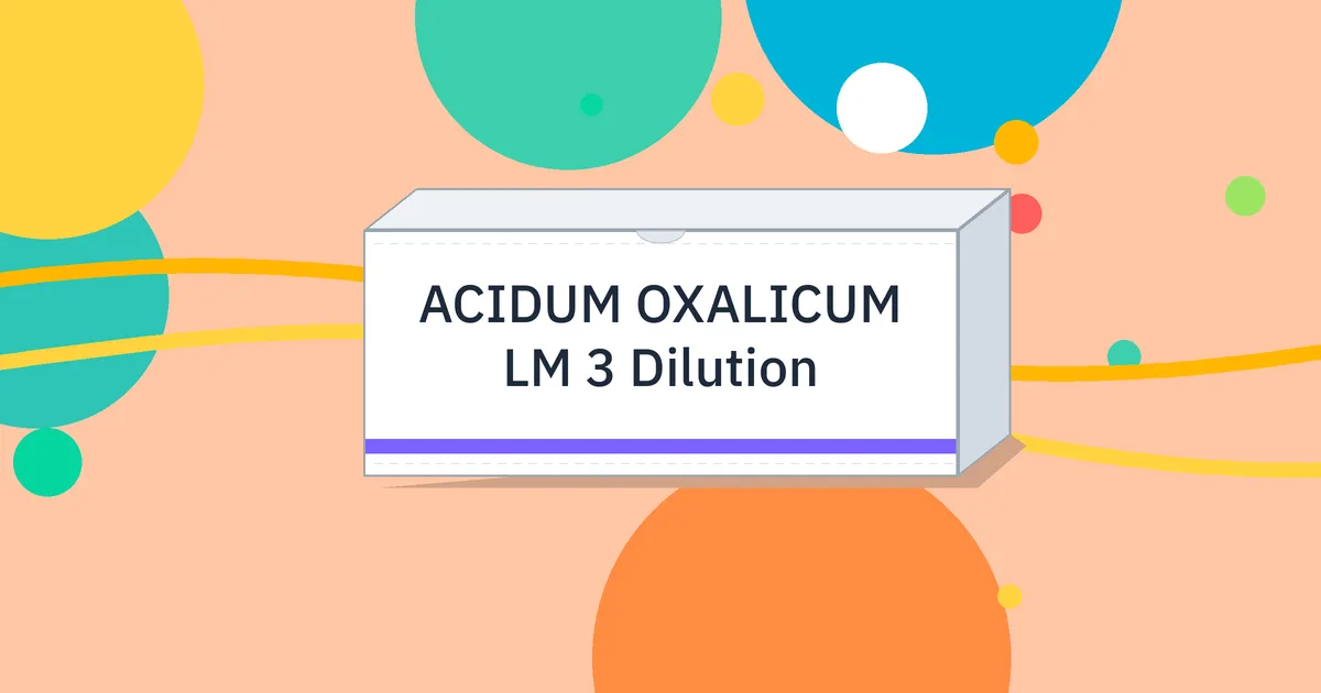 Symbolbild: Packung mit der Aufschrift ACIDUM OXALICUM LM 3 Dilution (PZN 13280811) – Verfügbarkeit und Bezug in Apotheken in Frankfurt am Main