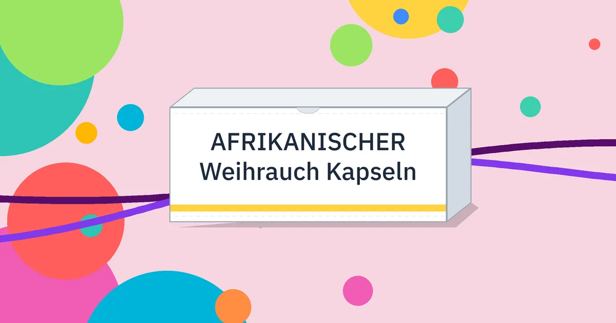 Symbolbild: Packung mit der Aufschrift AFRIKANISCHER Weihrauch Kapseln (PZN 10226544) – Verfügbarkeit und Bezug in Apotheken in Frankfurt am Main
