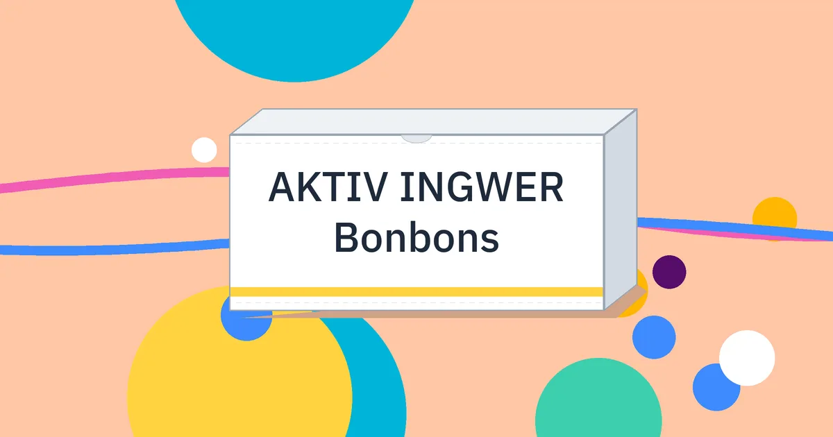 Symbolbild: Packung mit der Aufschrift AKTIV INGWER Bonbons (PZN 06934525) – Verfügbarkeit und Bezug in Apotheken in Frankfurt am Main