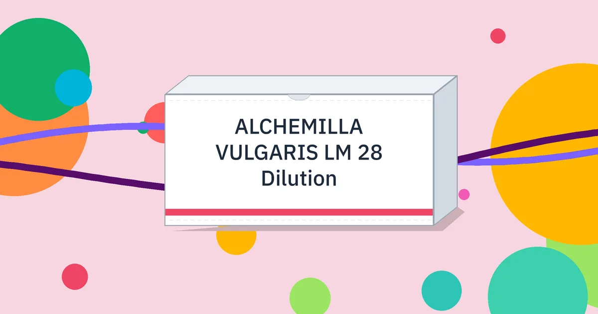 Symbolbild: Packung mit der Aufschrift ALCHEMILLA VULGARIS LM 28 Dilution (PZN 13308981) – Verfügbarkeit und Bezug in Apotheken in Frankfurt am Main
