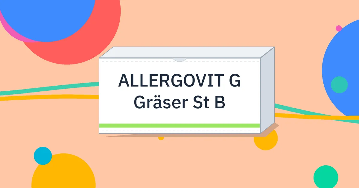 Symbolbild: Packung mit der Aufschrift ALLERGOVIT G Gräser St B (PZN 15741535) – Verfügbarkeit und Bezug in Apotheken in Frankfurt am Main