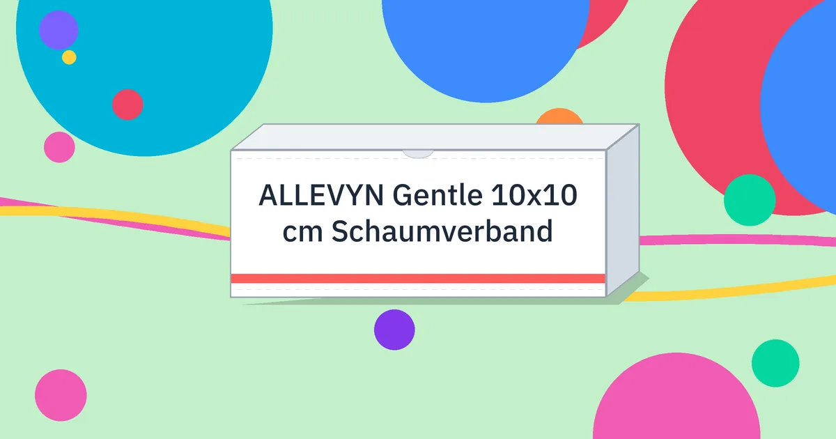 Symbolbild: Packung mit der Aufschrift ALLEVYN Gentle 10x10 cm Schaumverband (PZN 10274862) – Verfügbarkeit und Bezug in Apotheken in Frankfurt am Main