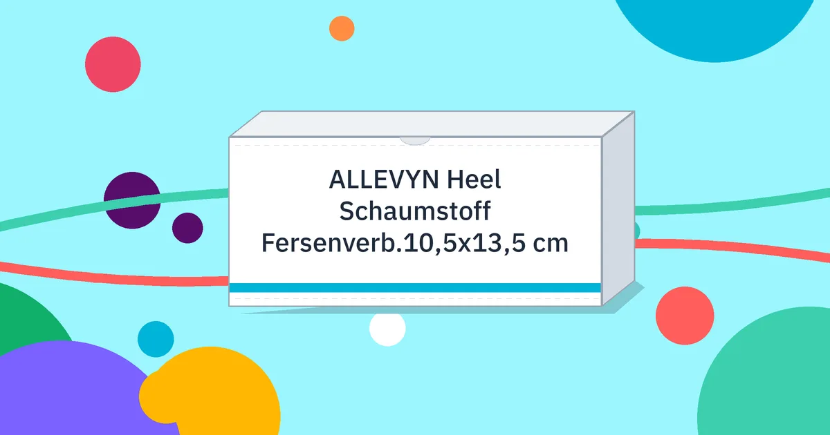 Symbolbild: Packung mit der Aufschrift ALLEVYN Heel Schaumstoff Fersenverb.10,5x13,5 cm (PZN 17830958) – Verfügbarkeit und Bezug in Apotheken in Frankfurt am Main