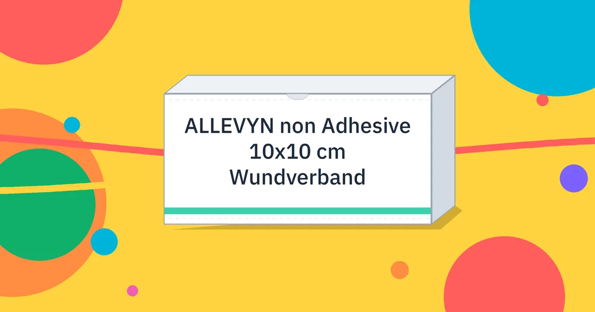 Symbolbild: Packung mit der Aufschrift ALLEVYN non Adhesive 10x10 cm Wundverband (PZN 00708710) – Verfügbarkeit und Bezug in Apotheken in Frankfurt am Main