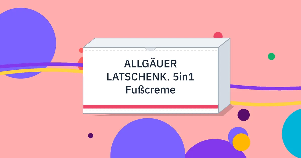 Symbolbild: Packung mit der Aufschrift ALLGÄUER LATSCHENK. 5in1 Fußcreme (PZN 10758821) – Verfügbarkeit und Bezug in Apotheken in Frankfurt am Main
