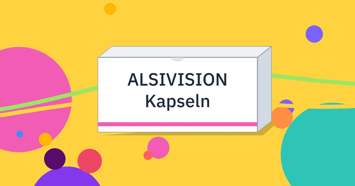 Symbolbild: Packung mit der Aufschrift ALSIVISION Kapseln (PZN 01849950) – Verfügbarkeit und Bezug in Apotheken in Frankfurt am Main