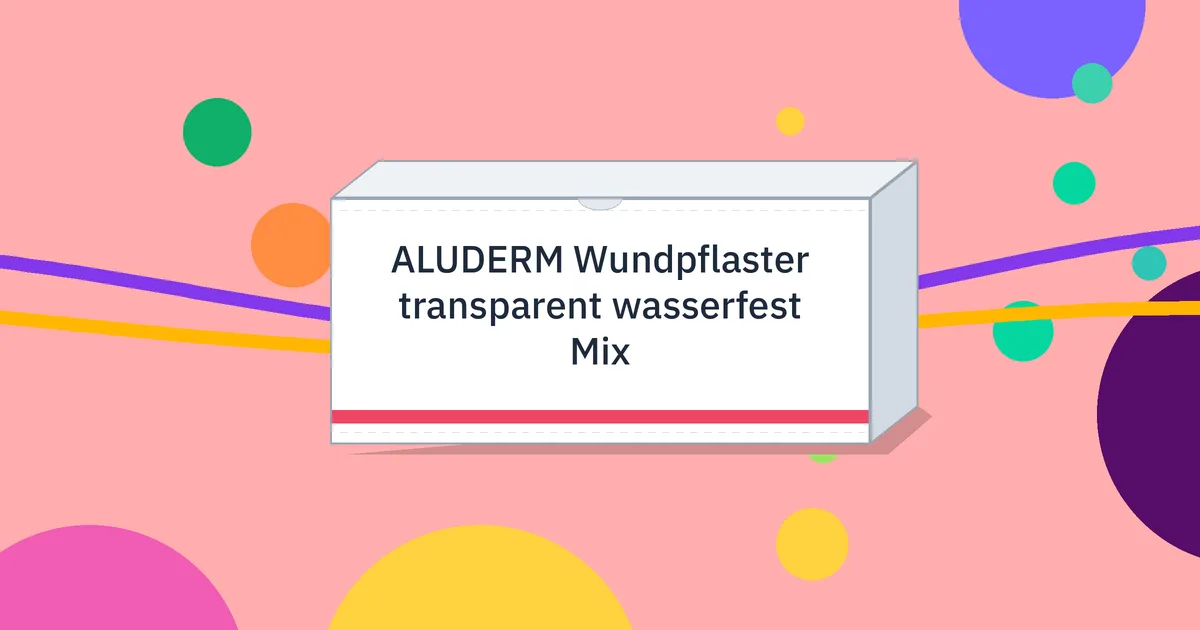 Symbolbild: Packung mit der Aufschrift ALUDERM Wundpflaster transparent wasserfest Mix (PZN 19455039) – Verfügbarkeit und Bezug in Apotheken in Frankfurt am Main