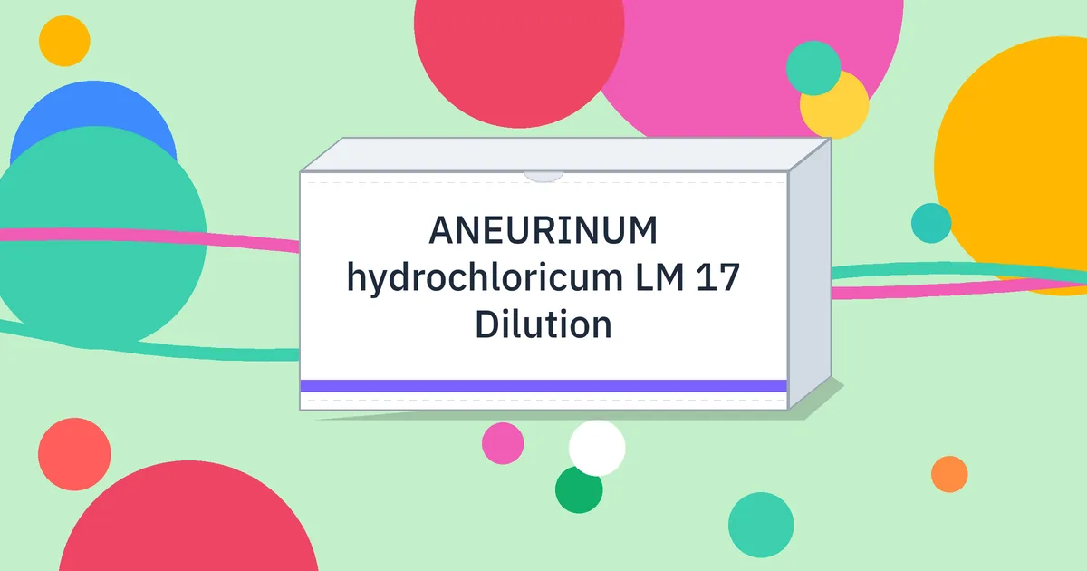 Symbolbild: Packung mit der Aufschrift ANEURINUM hydrochloricum LM 17 Dilution (PZN 13367587) – Verfügbarkeit und Bezug in Apotheken in Frankfurt am Main