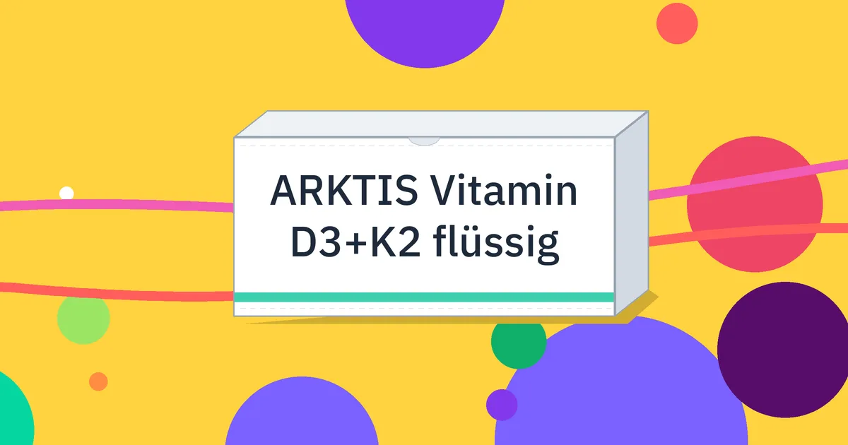 Symbolbild: Packung mit der Aufschrift ARKTIS Vitamin D3+K2 flüssig (PZN 18092379) – Verfügbarkeit und Bezug in Apotheken in Frankfurt am Main
