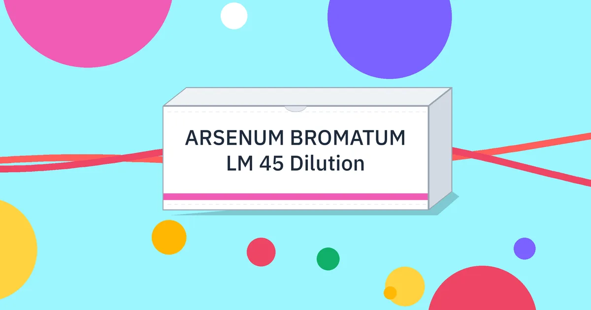 Symbolbild: Packung mit der Aufschrift ARSENUM BROMATUM LM 45 Dilution (PZN 12771553) – Verfügbarkeit und Bezug in Apotheken in Frankfurt am Main