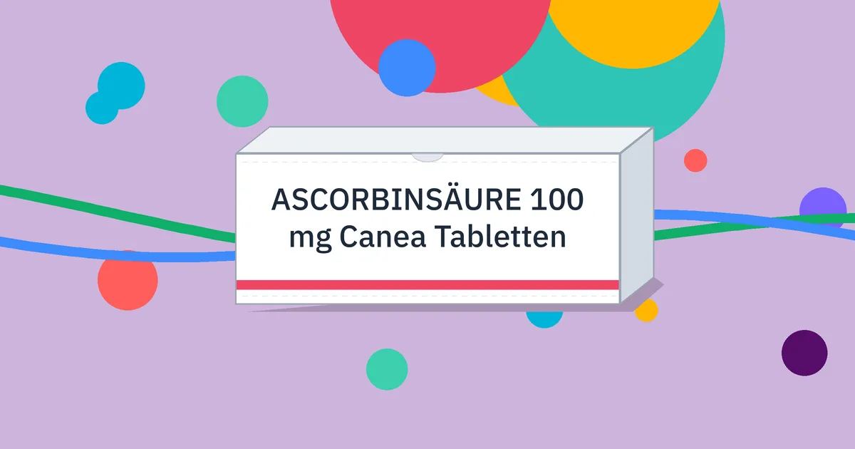 Symbolbild: Packung mit der Aufschrift ASCORBINSÄURE 100 mg Canea Tabletten (PZN 04526495) – Verfügbarkeit und Bezug in Apotheken in Frankfurt am Main