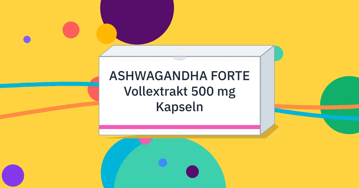 Symbolbild: Packung mit der Aufschrift ASHWAGANDHA FORTE Vollextrakt 500 mg Kapseln (PZN 16313020) – Verfügbarkeit und Bezug in Apotheken in Frankfurt am Main