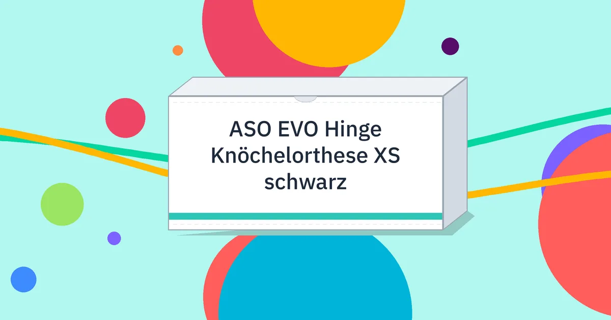 Symbolbild: Packung mit der Aufschrift ASO EVO Hinge Knöchelorthese XS schwarz (PZN 11557898) – Verfügbarkeit und Bezug in Apotheken in Frankfurt am Main
