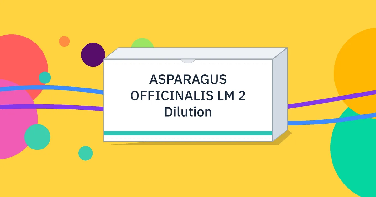 Symbolbild: Packung mit der Aufschrift ASPARAGUS OFFICINALIS LM 2 Dilution (PZN 13402622) – Verfügbarkeit und Bezug in Apotheken in Frankfurt am Main