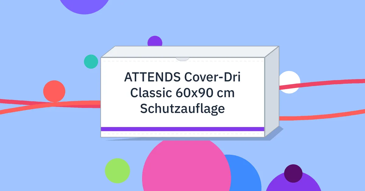 Symbolbild: Packung mit der Aufschrift ATTENDS Cover-Dri Classic 60x90 cm Schutzauflage (PZN 12743172) – Verfügbarkeit und Bezug in Apotheken in Frankfurt am Main