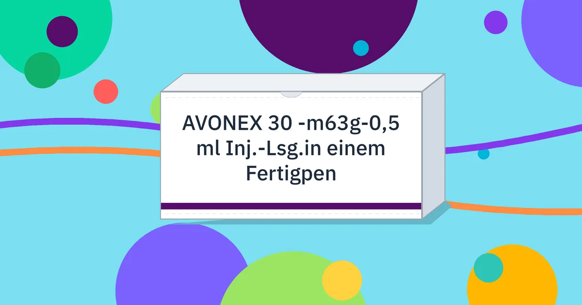 Symbolbild: Packung mit der Aufschrift AVONEX 30 -m63g-0,5 ml Inj.-Lsg.in einem Fertigpen (PZN 10708846) – Verfügbarkeit und Bezug in Apotheken in Frankfurt am Main