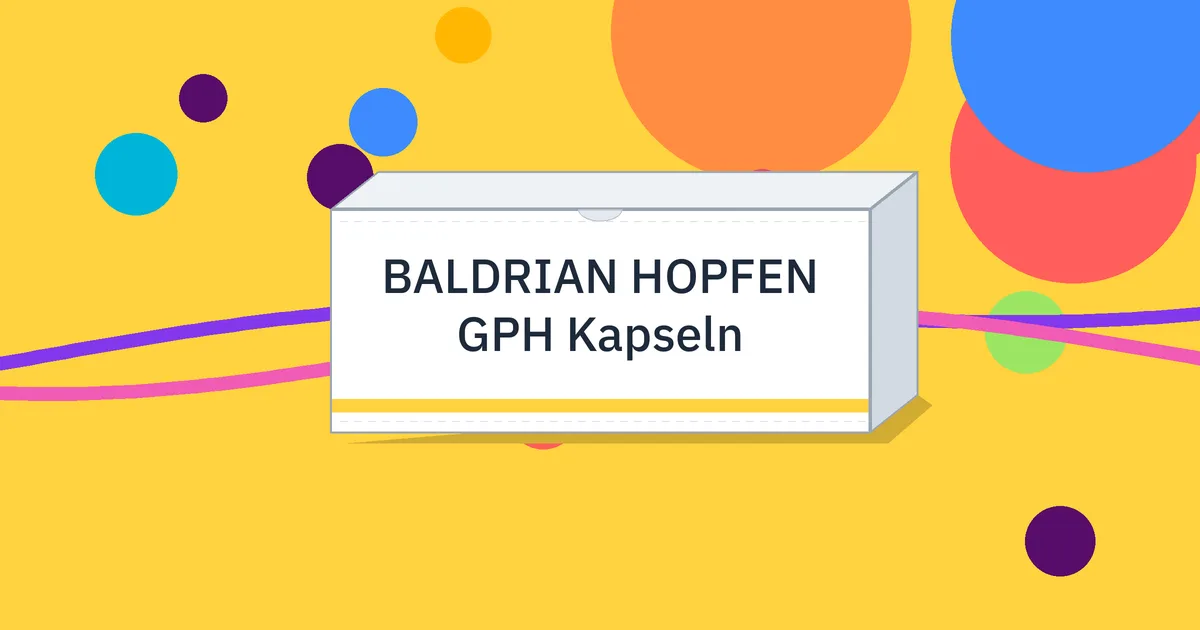 Symbolbild: Packung mit der Aufschrift BALDRIAN HOPFEN GPH Kapseln (PZN 09645276) – Verfügbarkeit und Bezug in Apotheken in Frankfurt am Main