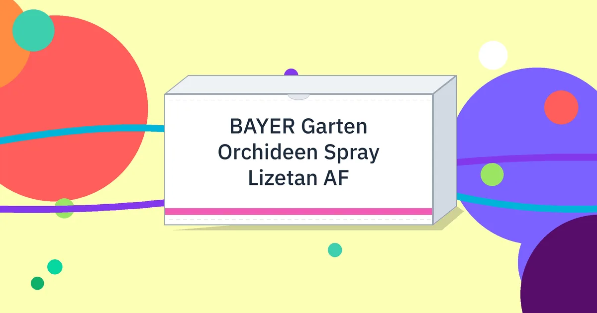 Symbolbild: Packung mit der Aufschrift BAYER Garten Orchideen Spray Lizetan AF (PZN 11360078) – Verfügbarkeit und Bezug in Apotheken in Frankfurt am Main