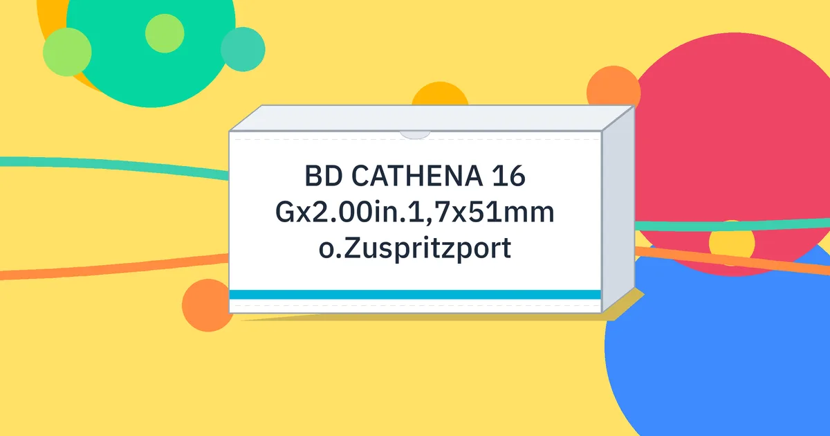 Symbolbild: Packung mit der Aufschrift BD CATHENA 16 Gx2.00in.1,7x51mm o.Zuspritzport (PZN 16910709) – Verfügbarkeit und Bezug in Apotheken in Frankfurt am Main