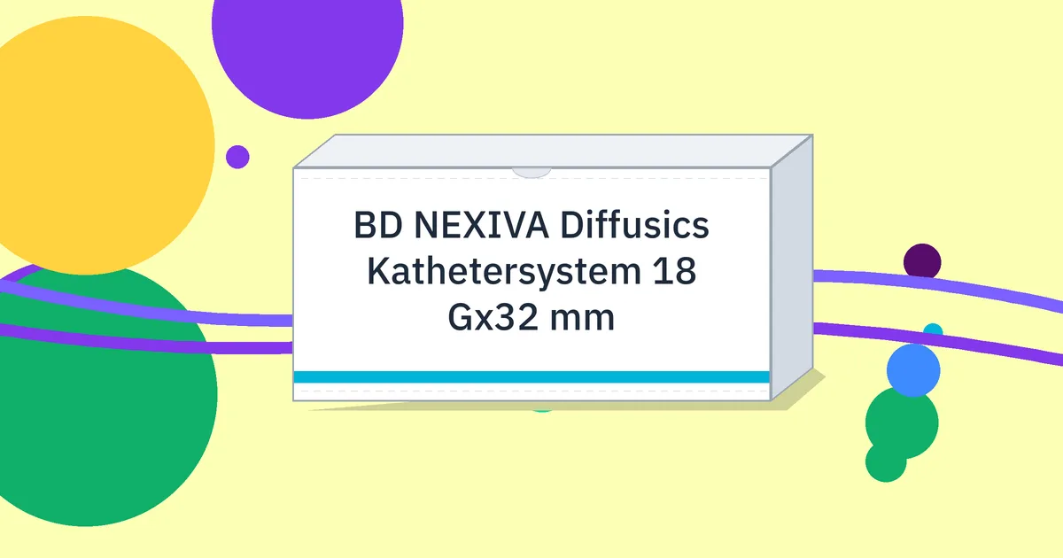 Symbolbild: Packung mit der Aufschrift BD NEXIVA Diffusics Kathetersystem 18 Gx32 mm (PZN 17830220) – Verfügbarkeit und Bezug in Apotheken in Frankfurt am Main