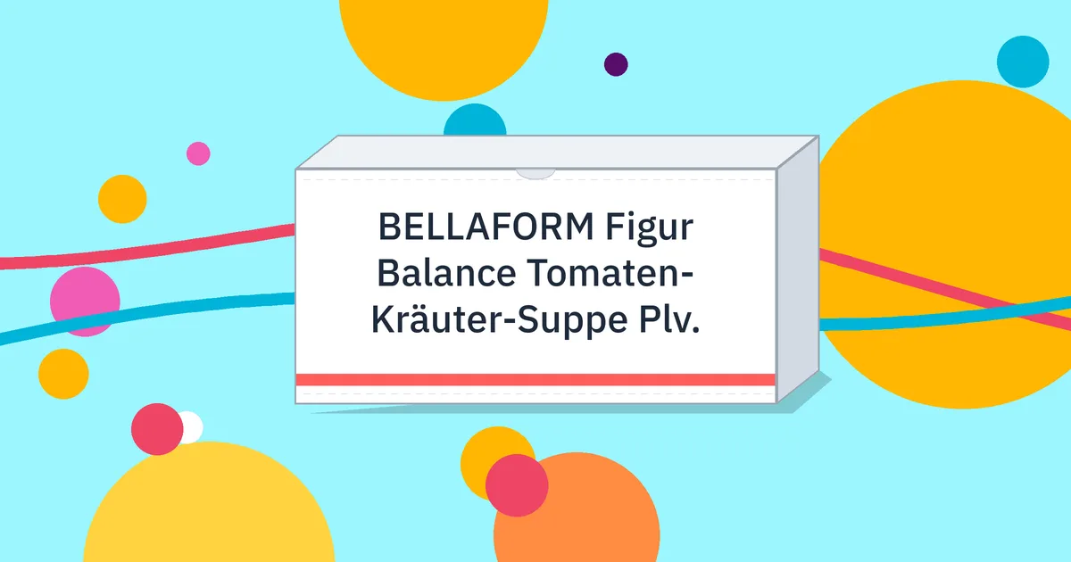 Symbolbild: Packung mit der Aufschrift BELLAFORM Figur Balance Tomaten-Kräuter-Suppe Plv. (PZN 16875396) – Verfügbarkeit und Bezug in Apotheken in Frankfurt am Main